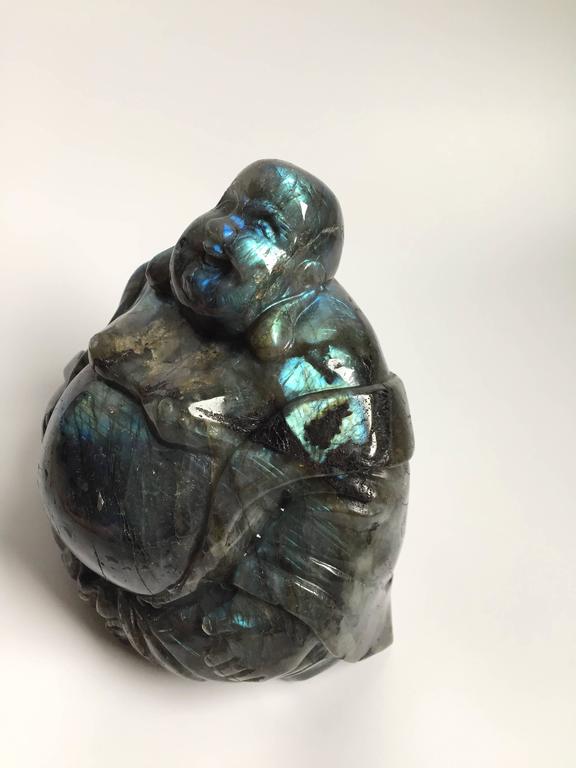 Labradorite Statue of Happy Buddha For Sale at 1stDibs