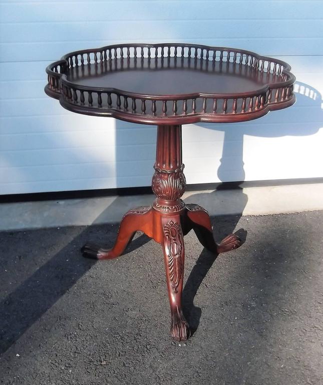 Georgian Style Mahogany Gallery Top Table For Sale at 1stDibs