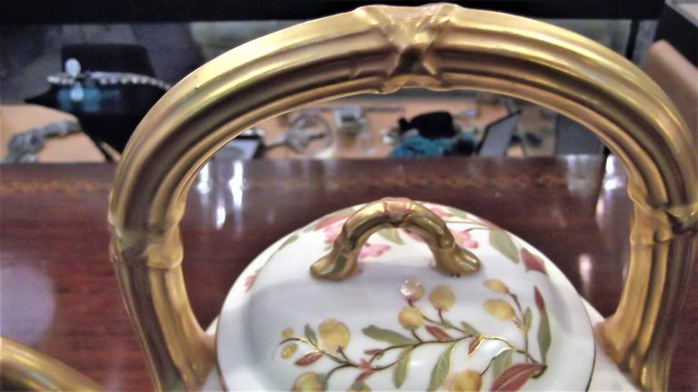 Antique English Hand-Painted Tea Set For Sale at 1stDibs