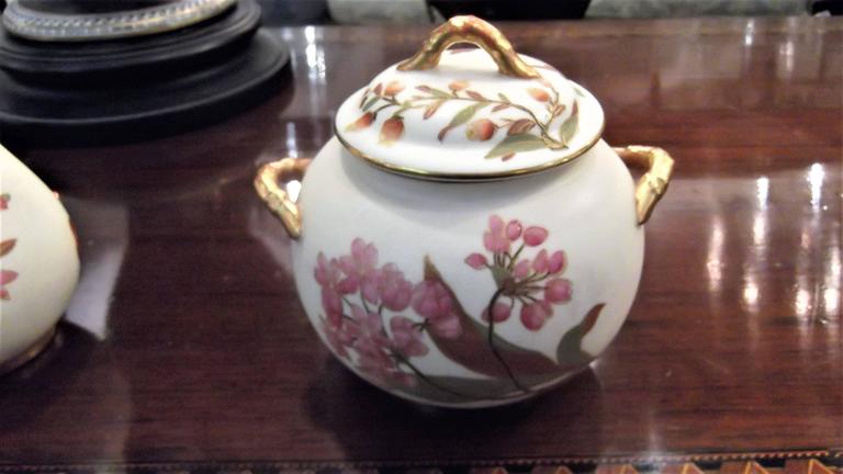 Antique English Hand-Painted Tea Set For Sale at 1stDibs