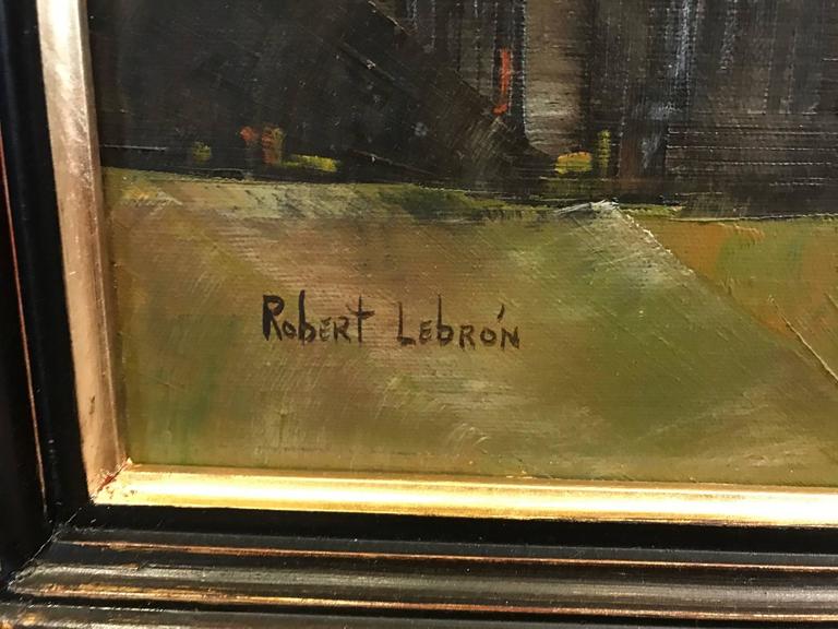 Oil on Canvas of the Brooklyn Bridge Signed Robert Lebron For Sale at ...