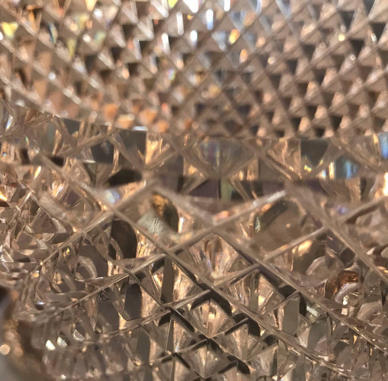 Late 19th Century Diamond Cut Crystal Vase For Sale at 1stDibs