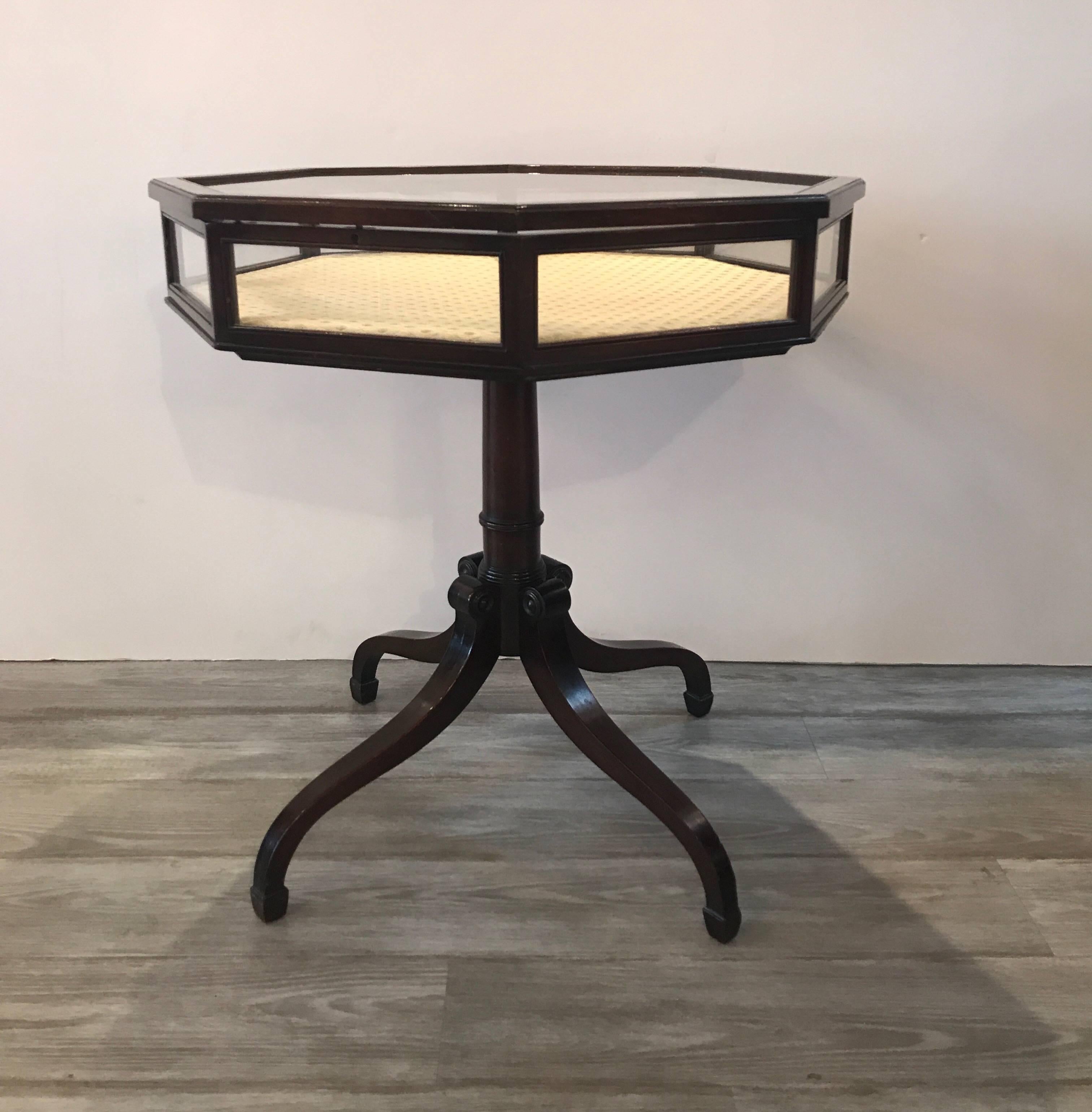 Mahogany Octagonal Vitrine Table at 1stDibs | vitrine tables, table vitrine