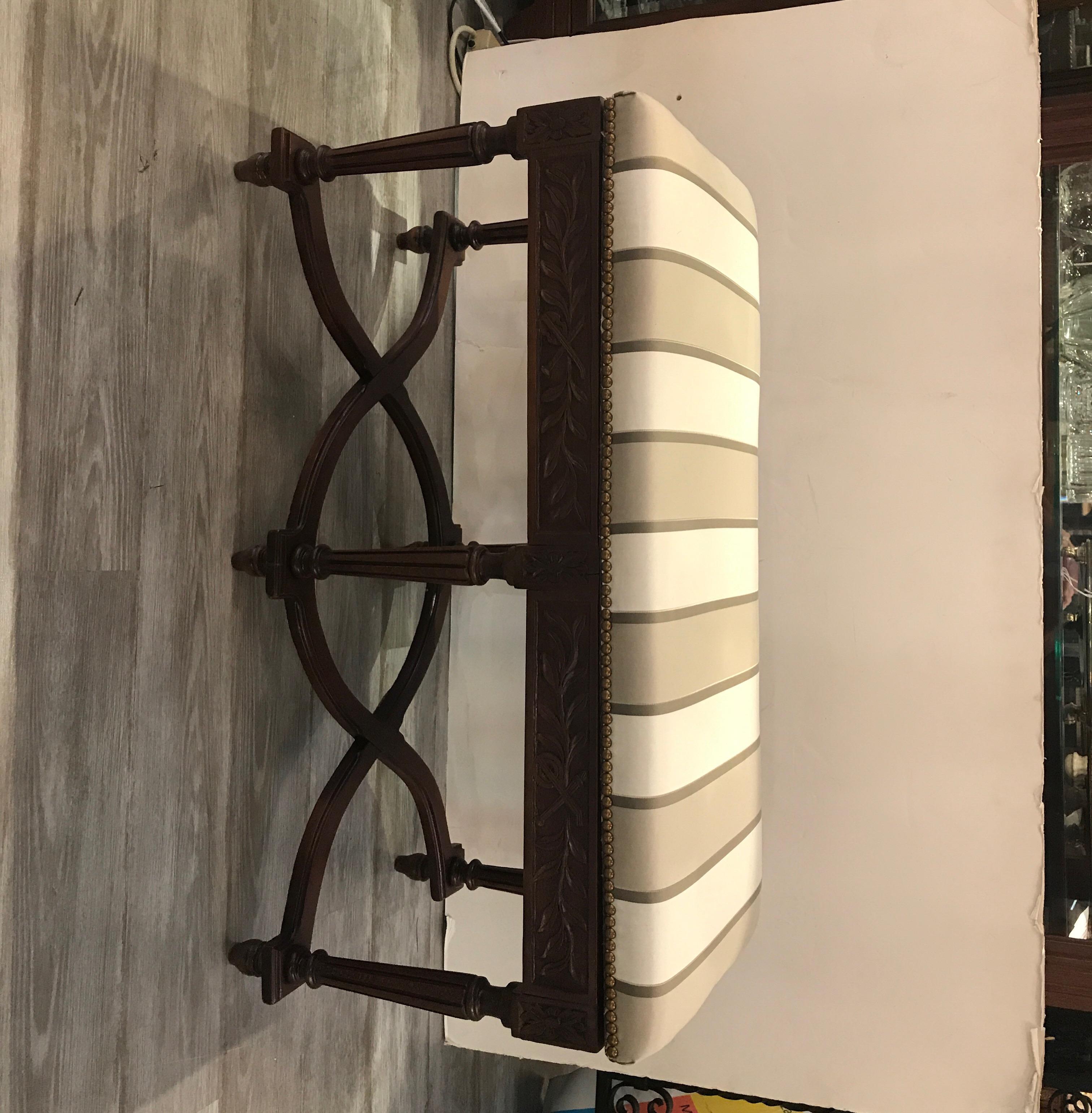 Antique Carve Walnut Piano Bench For Sale at 1stDibs | antique piano bench