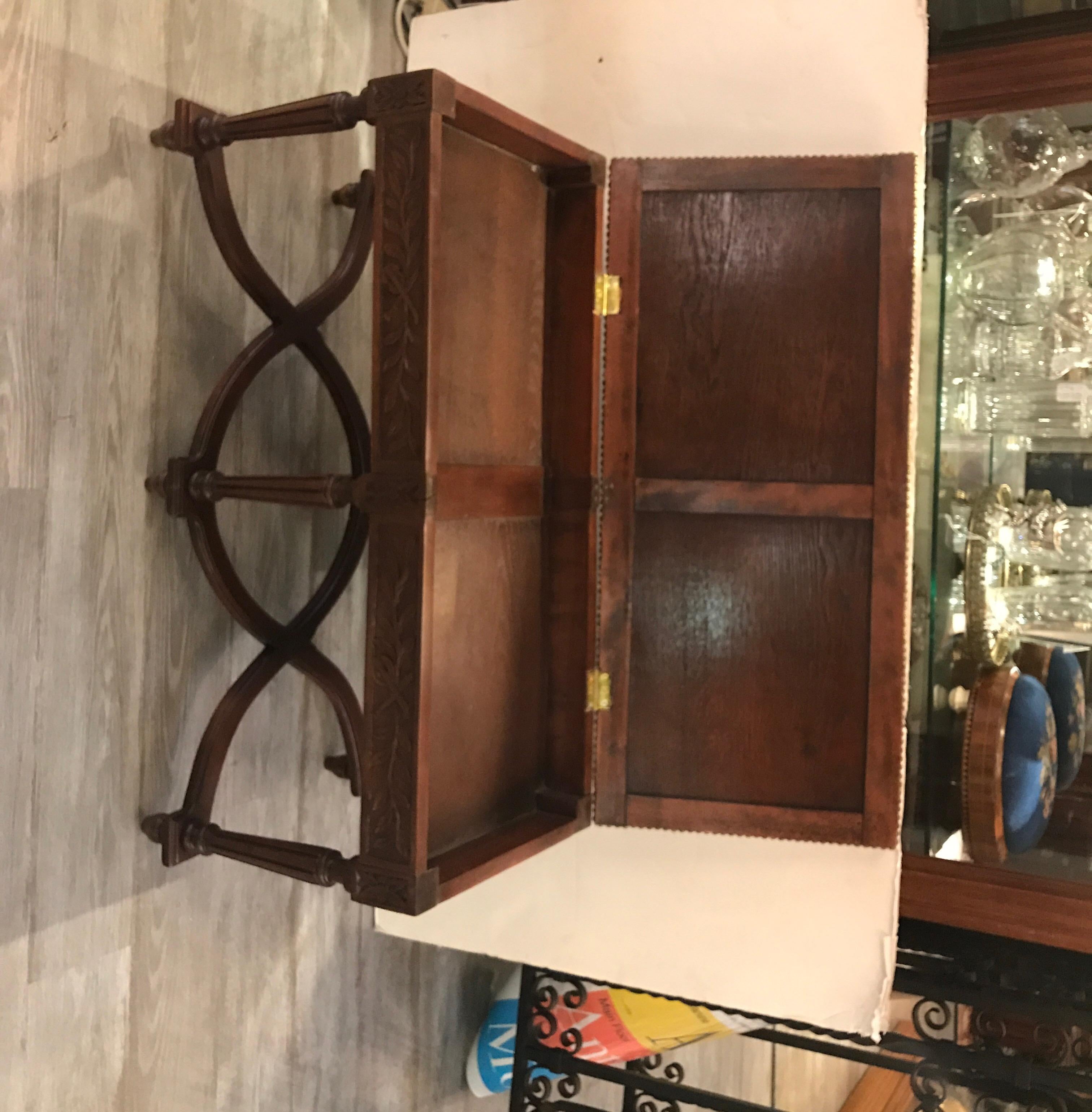 Antique Carve Walnut Piano Bench For Sale at 1stDibs | antique piano bench