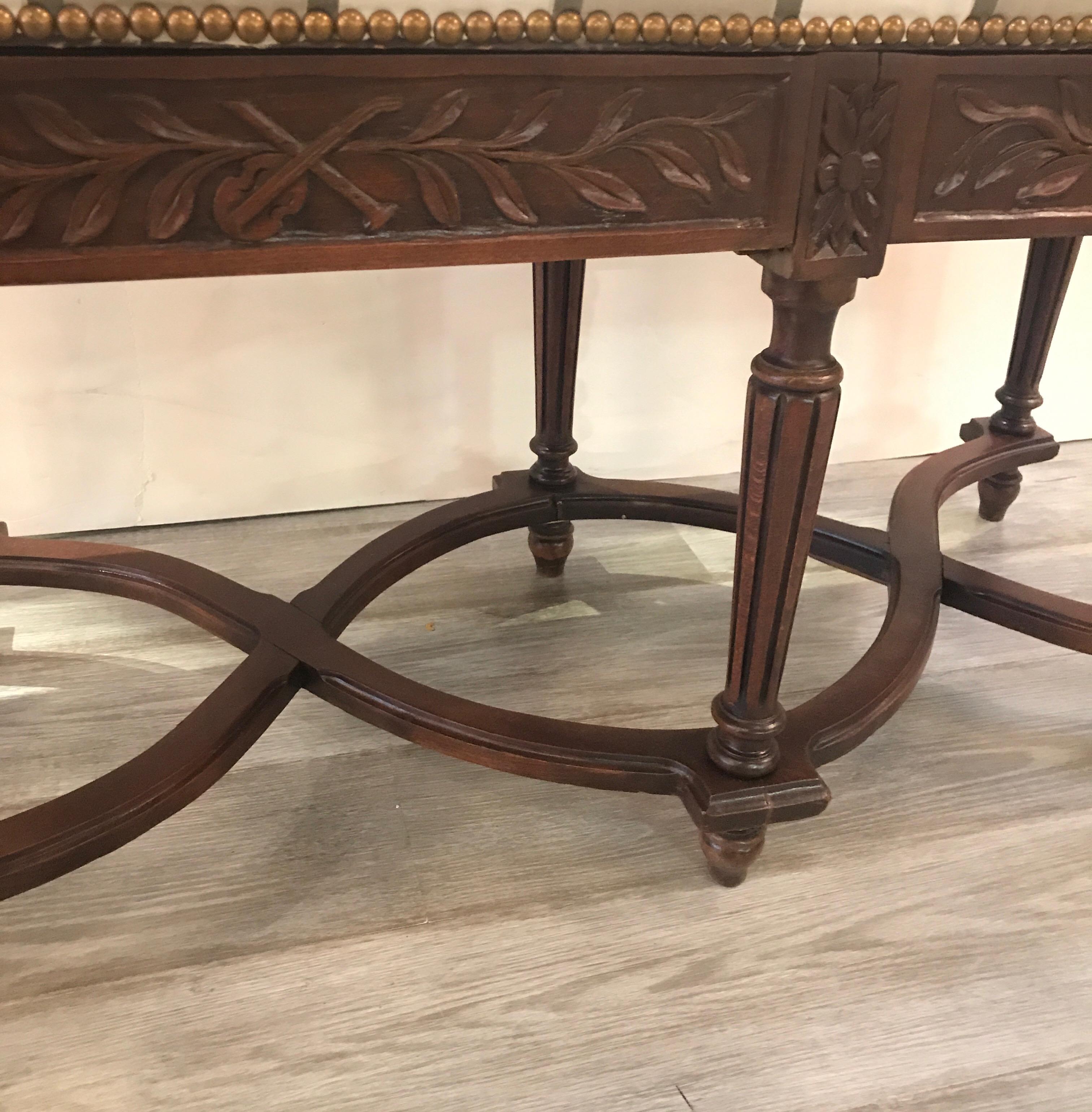 Antique Carve Walnut Piano Bench For Sale at 1stDibs | antique piano bench