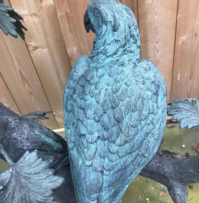 Large Garden Bronze Sculpture of Parrots at 1stDibs