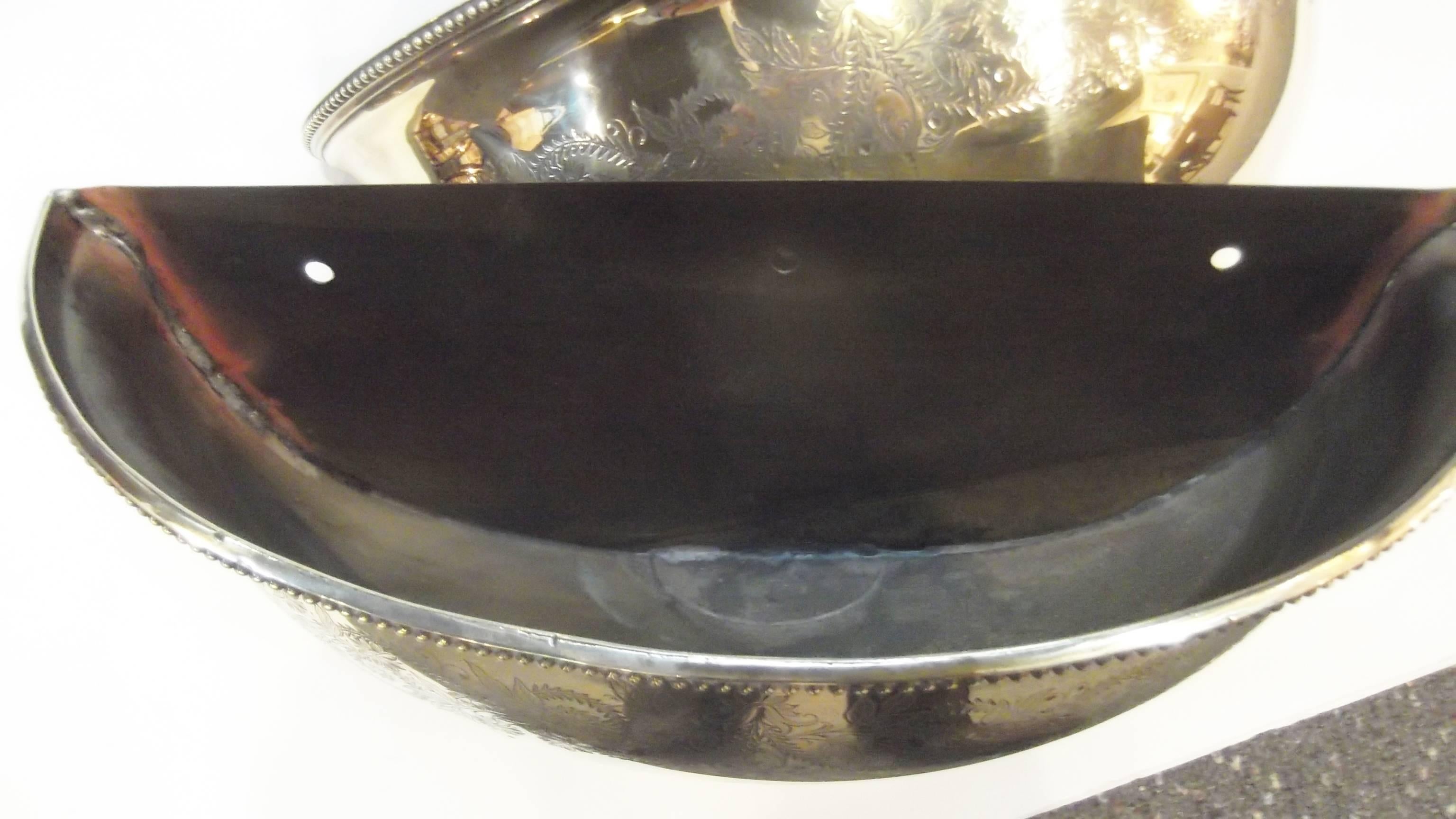 Pair of Silver Plated Wall Pocket Planters at 1stDibs