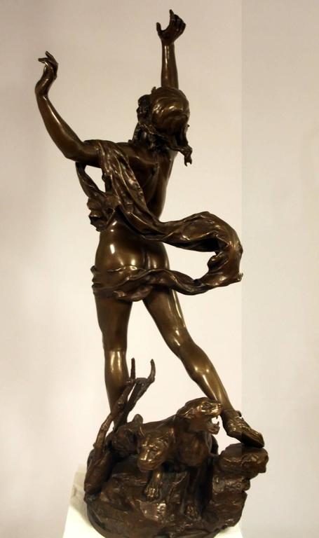 19th Century Elegant Bronze Figure Orpheus and Cerberus by Raoul Verlet ...