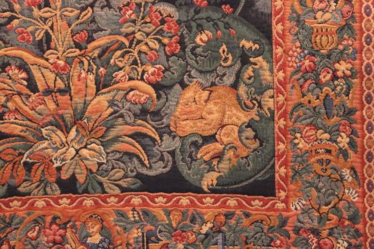 Vibrant French Tapestry Wall Hanging Verdure Audenarde at 1stDibs