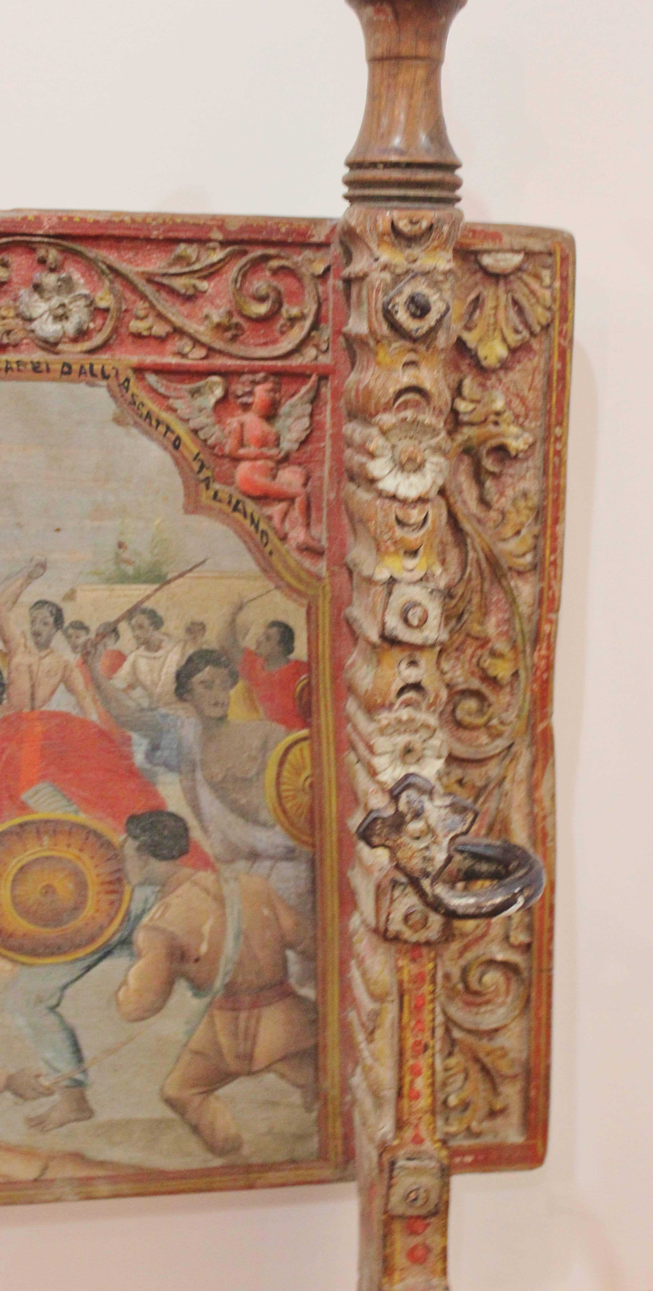 Pair of Late 19th Century Sicilian Processional Cart Panels at 1stDibs