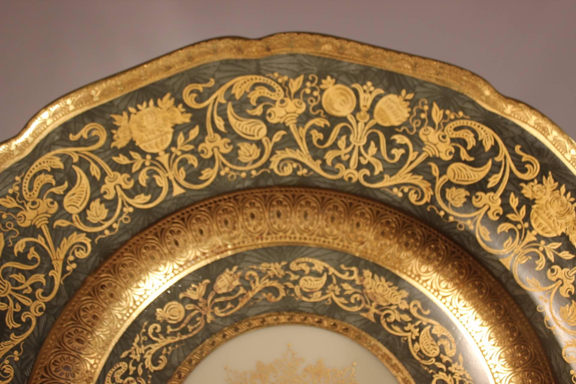 Set of Twelve Ornate Gilt Service Dinner Plates at 1stDibs