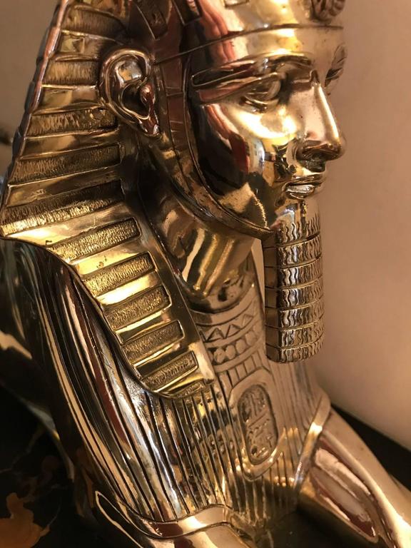 Empire Silvered Bronze Sphinx, 19th Century For Sale at 1stDibs