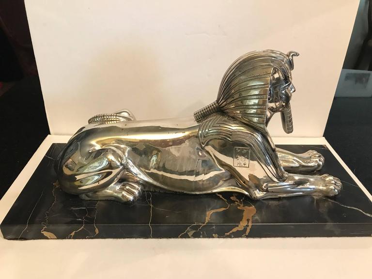 Empire Silvered Bronze Sphinx, 19th Century For Sale at 1stDibs