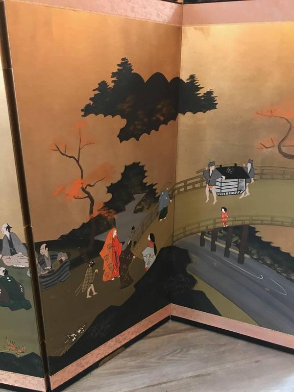 Four-Panel Japanese Byobu Screen For Sale at 1stDibs | japanese byobu ...