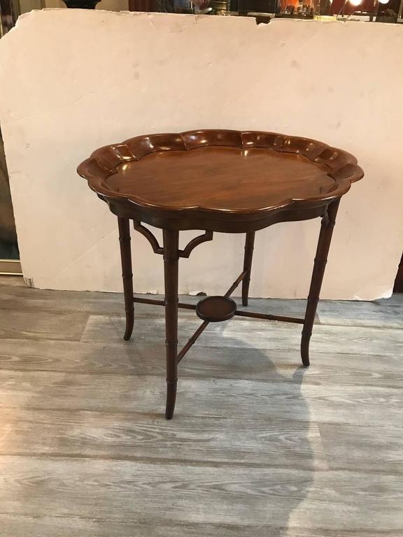 Walnut Scalloped Edge Accent Side Table, Italian at 1stdibs
