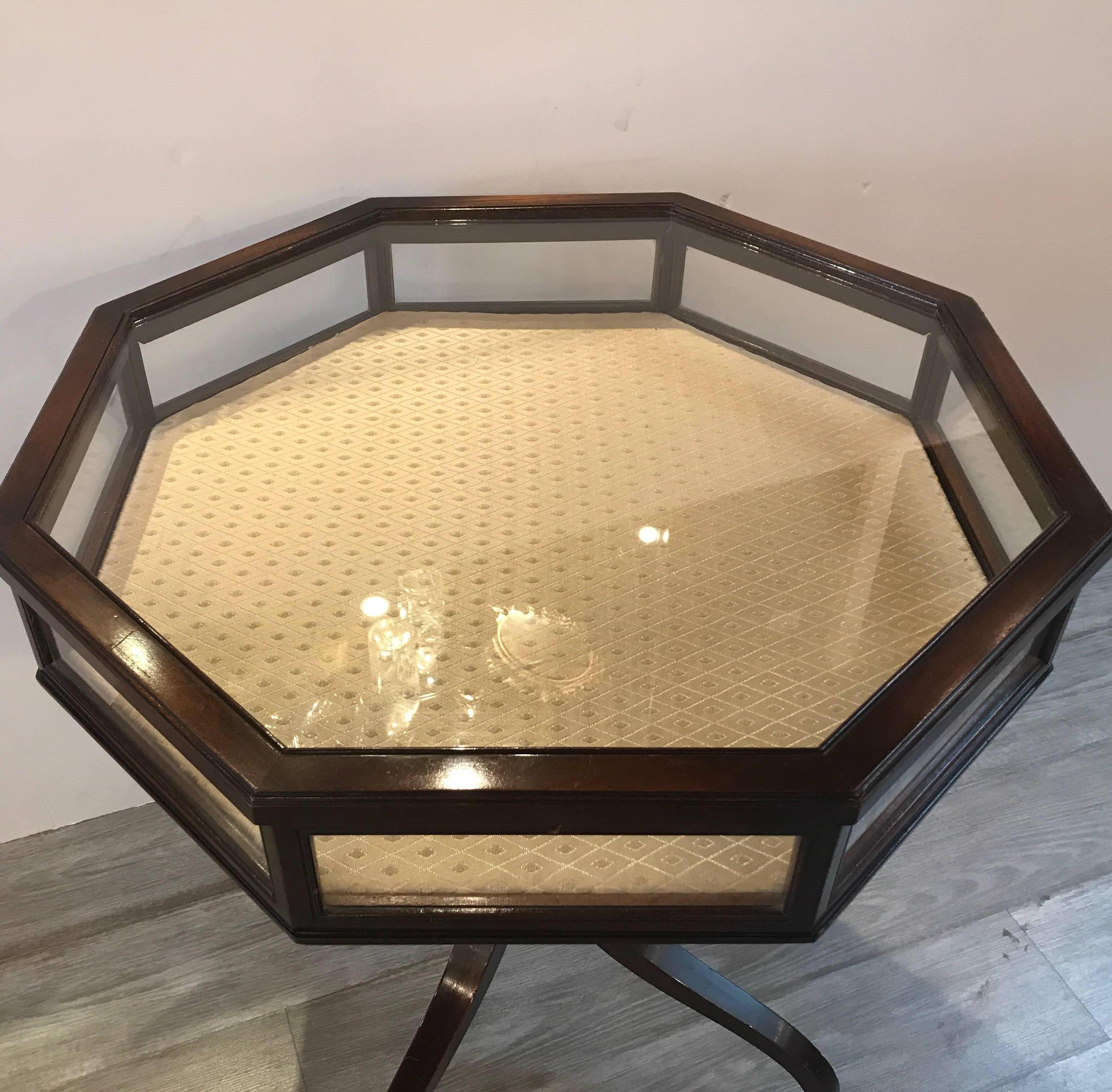 Mahogany Octagonal Vitrine Table at 1stDibs | vitrine tables, table vitrine