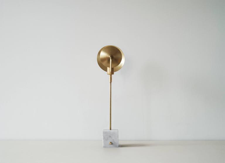Workstead Orbit Table Lamp Two with Stone Base and Convex Reflectors at ...