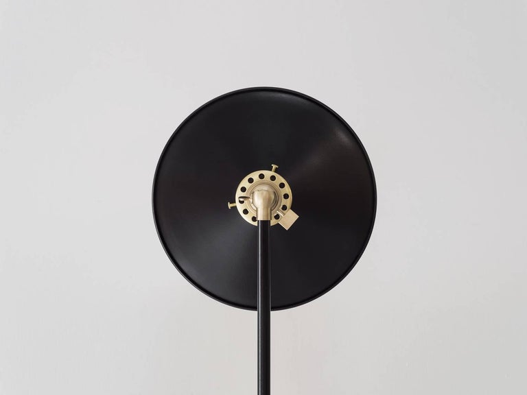 Workstead Hardwired Wall Lamp in Black with Adjustable Painted Brass ...