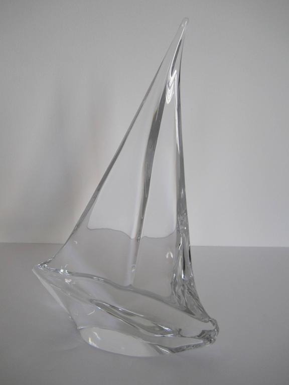 Substantial Daum Crystal Sailboat Yacht Sculpture at 1stDibs | crystal ...