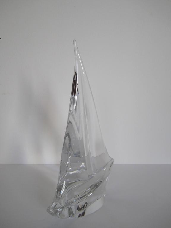 Substantial Daum Crystal Sailboat Yacht Sculpture at 1stDibs | crystal ...
