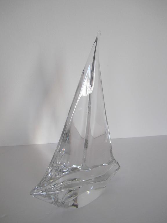 Substantial Daum Crystal Sailboat Yacht Sculpture at 1stDibs | crystal ...