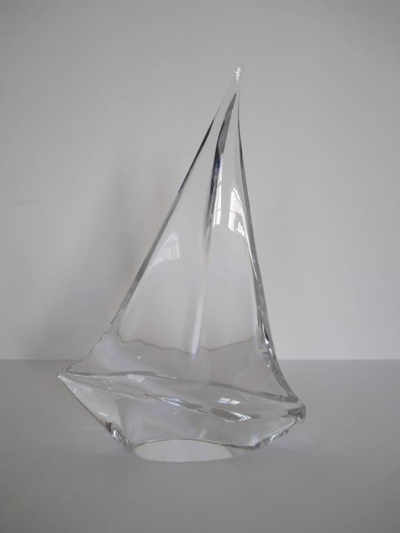 Substantial Daum Crystal Sailboat Yacht Sculpture at 1stDibs | crystal ...