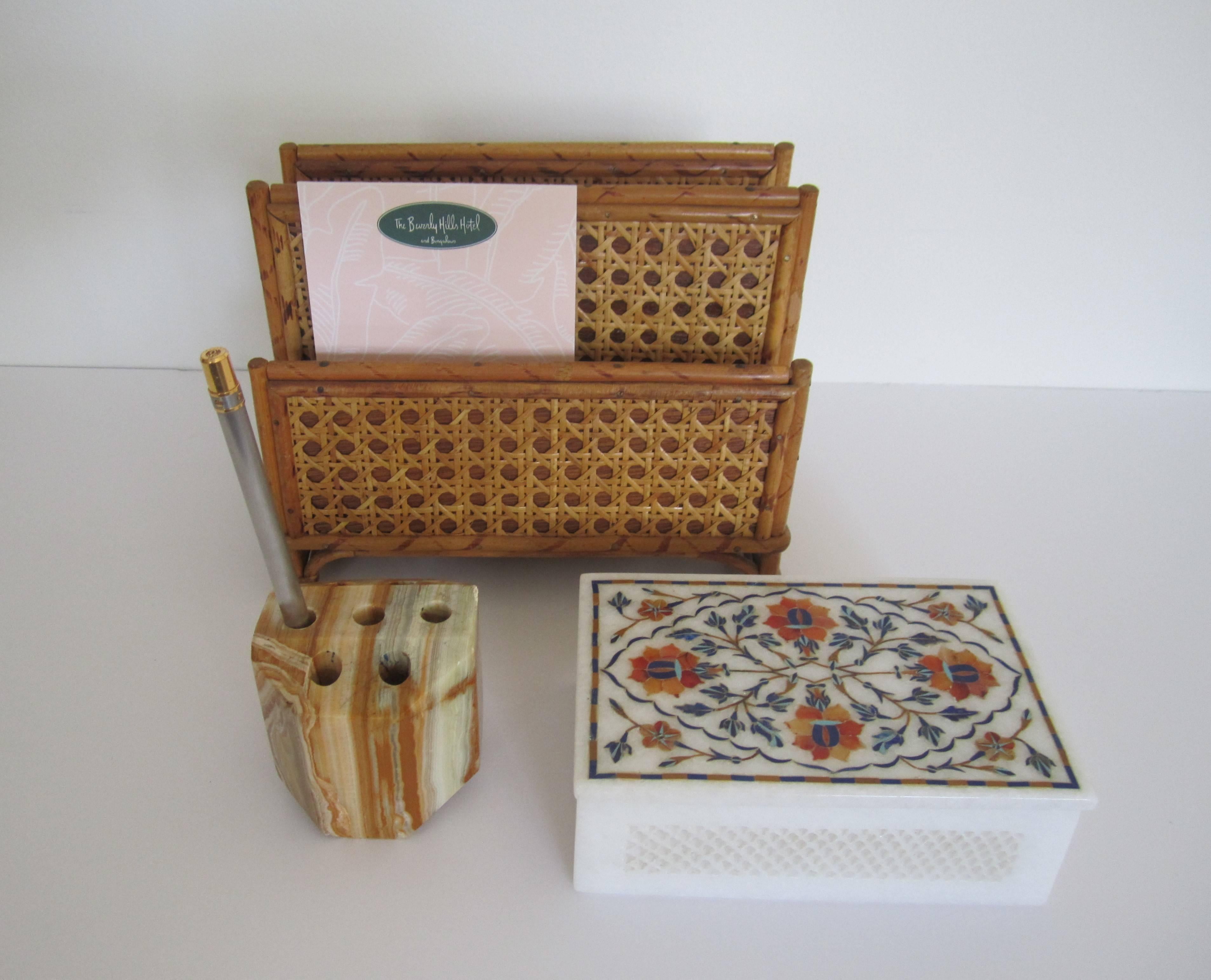 Vintage White Marble Box with Inlaid Top at 1stDibs
