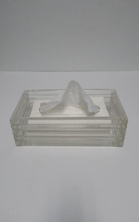 Modern Lucite Tissue Box in the Style of Charles Hollis Jones, ca ...