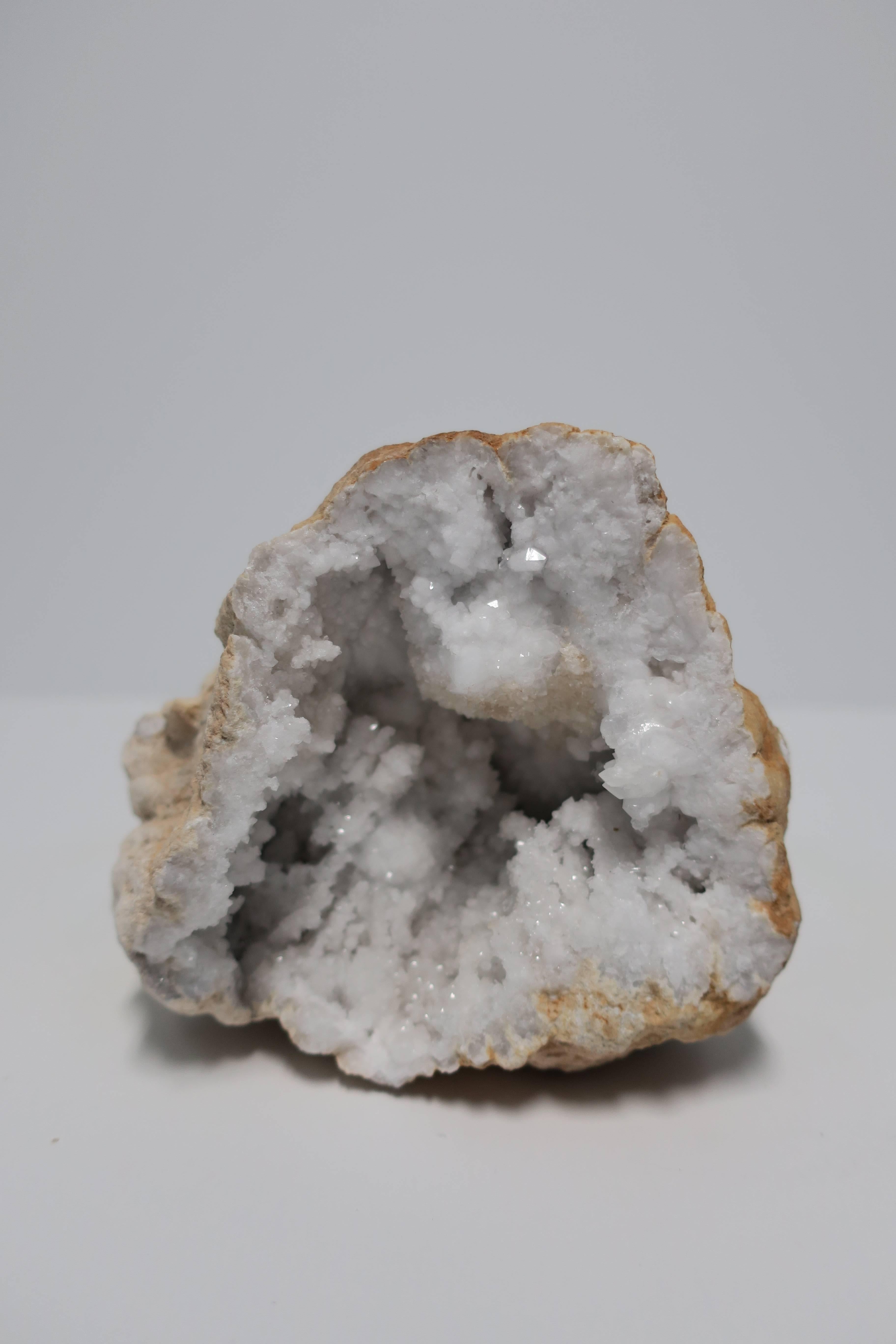 White Crystal Geode Natural Specimen Sculpture Piece at 1stDibs | geode ...
