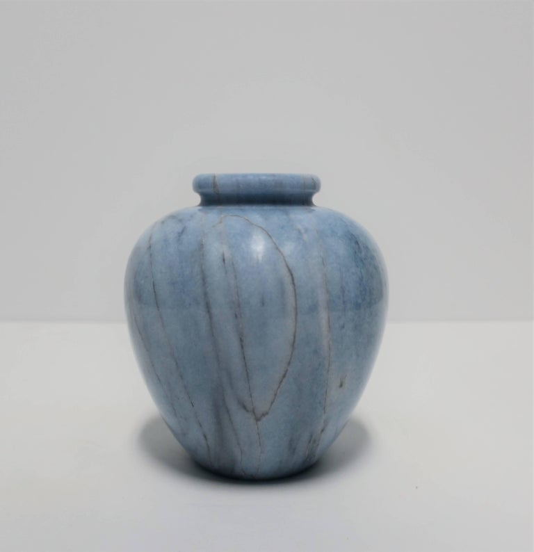 Italian Marble Blue and White Urn Vase at 1stDibs