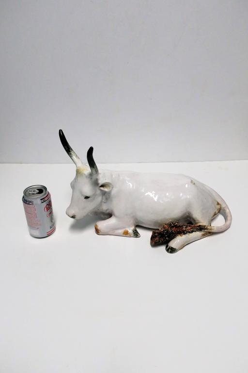 Italian White Pottery Animal Bovine Cow Sculpture For Sale at 1stDibs ...