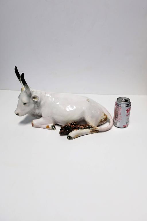 Italian White Pottery Animal Bovine Cow Sculpture For Sale at 1stDibs ...