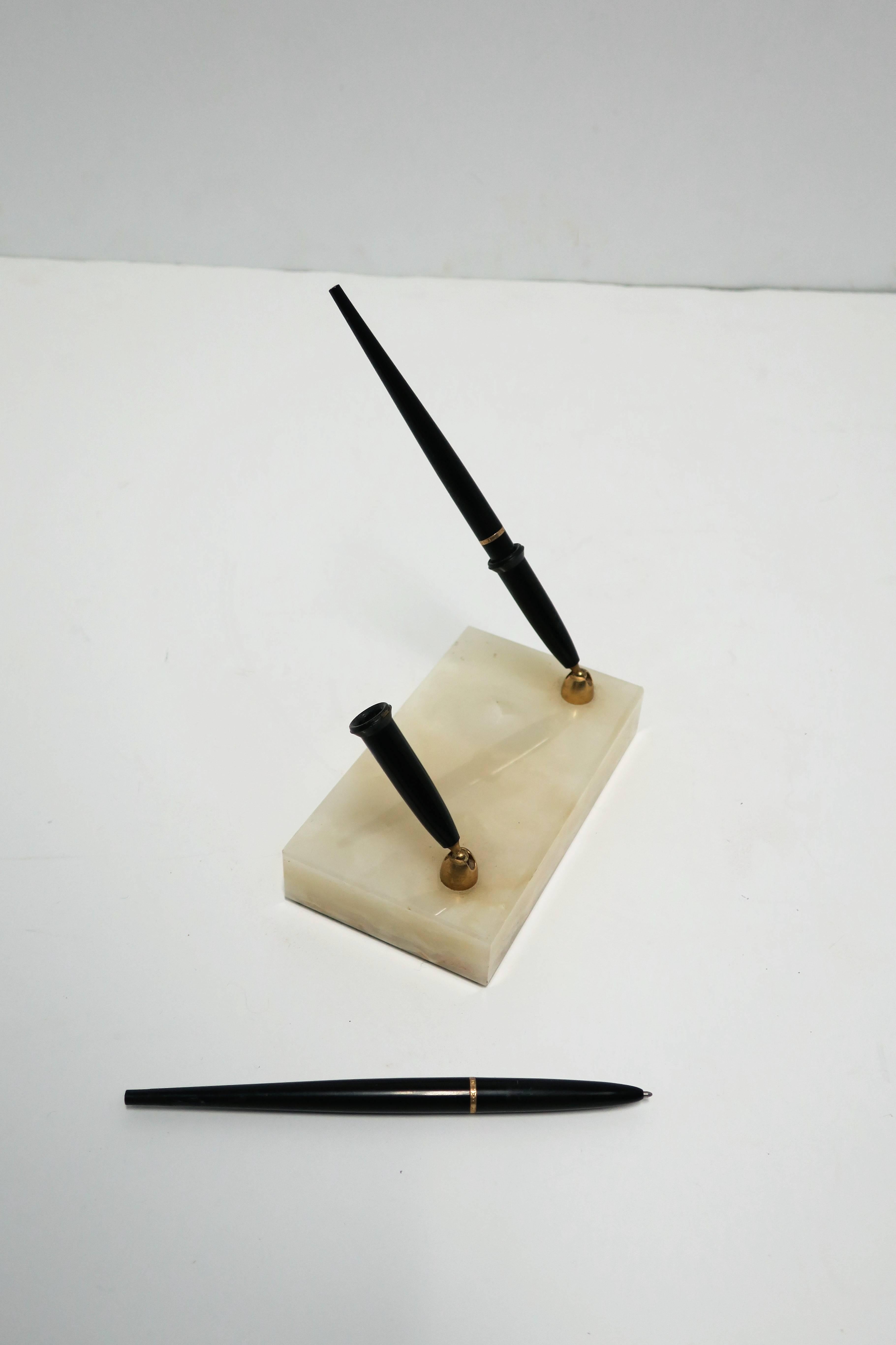 Modern Onyx Marble Pen Desk Set, ca. 1970s For Sale at 1stDibs