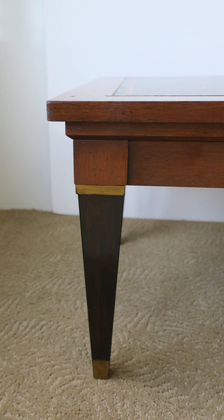 Pair of Midcentury Black Leather Top End Tables or Cocktail Table For ...