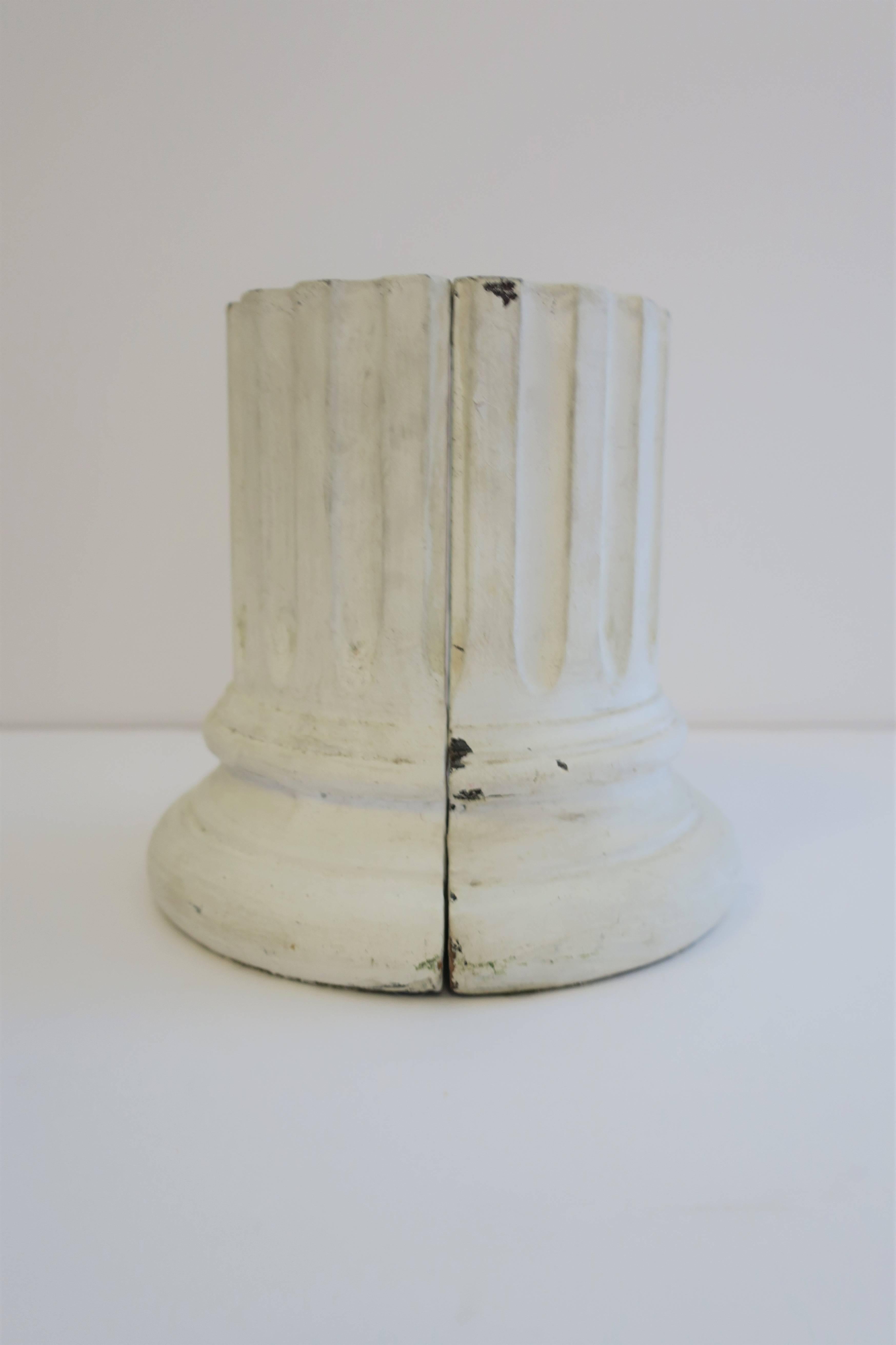 White Plaster Column Bookends at 1stDibs