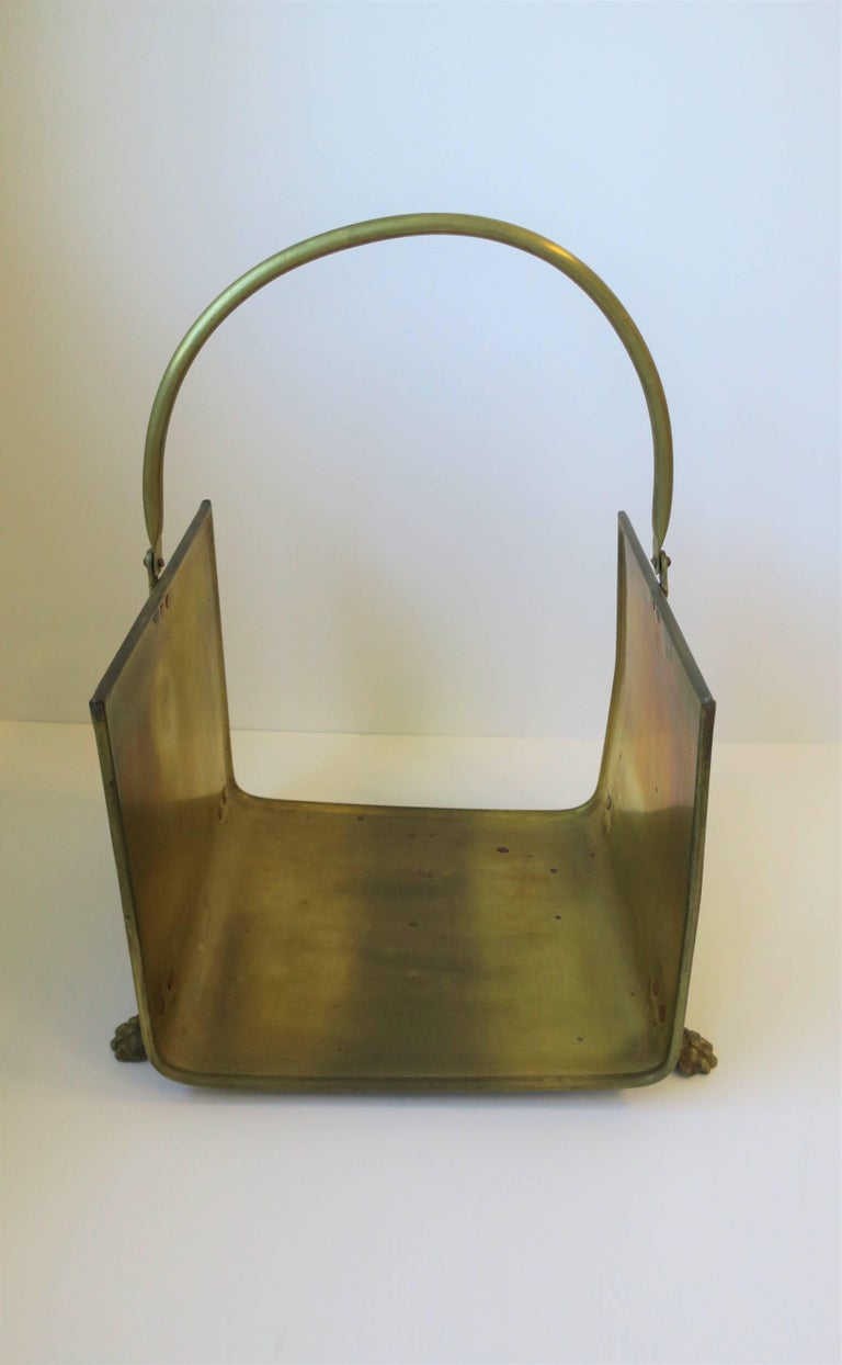 Vintage Regency Brass Fire Wood Log Holder at 1stDibs