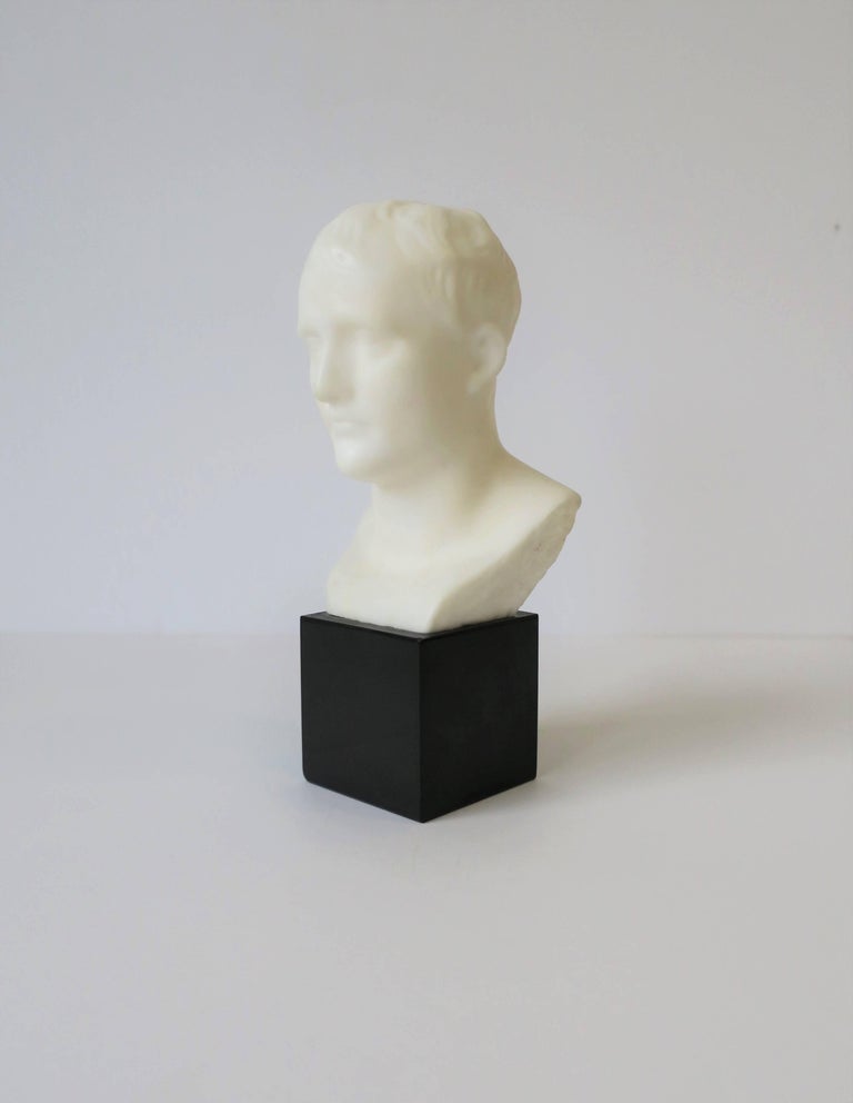 Male Bust Sculpture on Black Marble Base For Sale at 1stDibs
