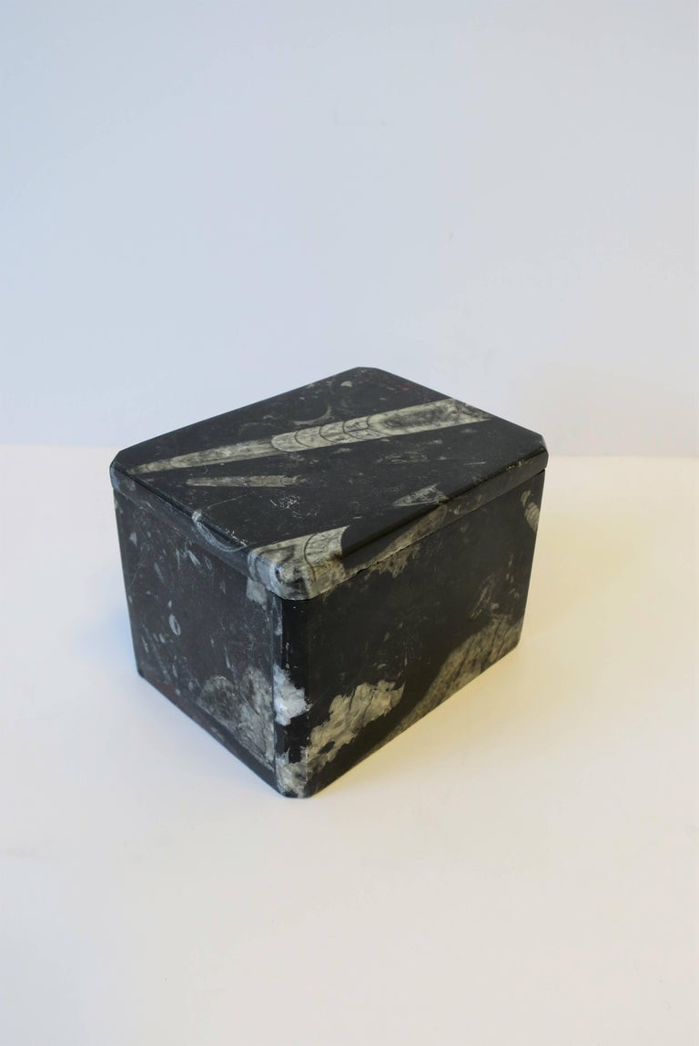 Modern Black and White Stone Jewelry Box For Sale at 1stDibs