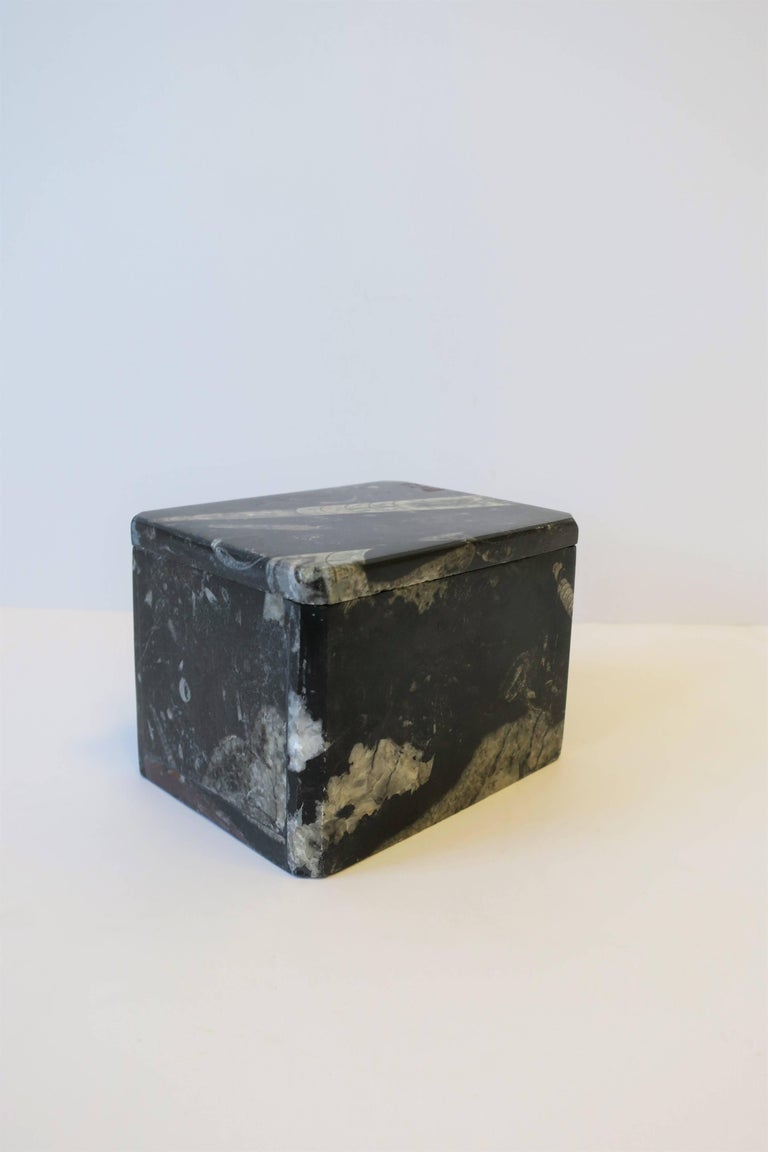 Modern Black and White Stone Jewelry Box For Sale at 1stDibs