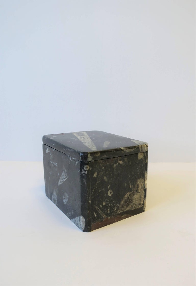 Modern Black and White Stone Jewelry Box For Sale at 1stDibs