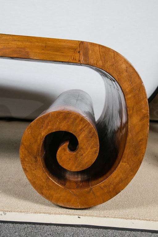 19th Century Chinese Scroll Base Cocktail Table in Camphor and ...