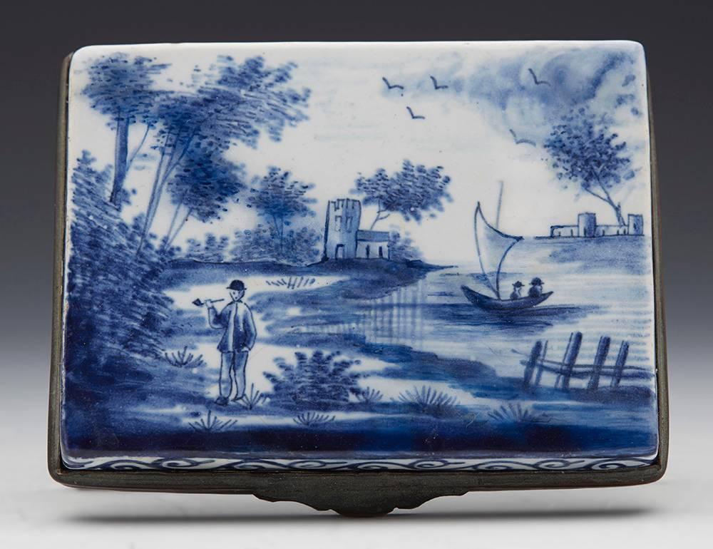 Antique Dutch Delft De Lampetkan Lidded Blue and White Box Signed ...