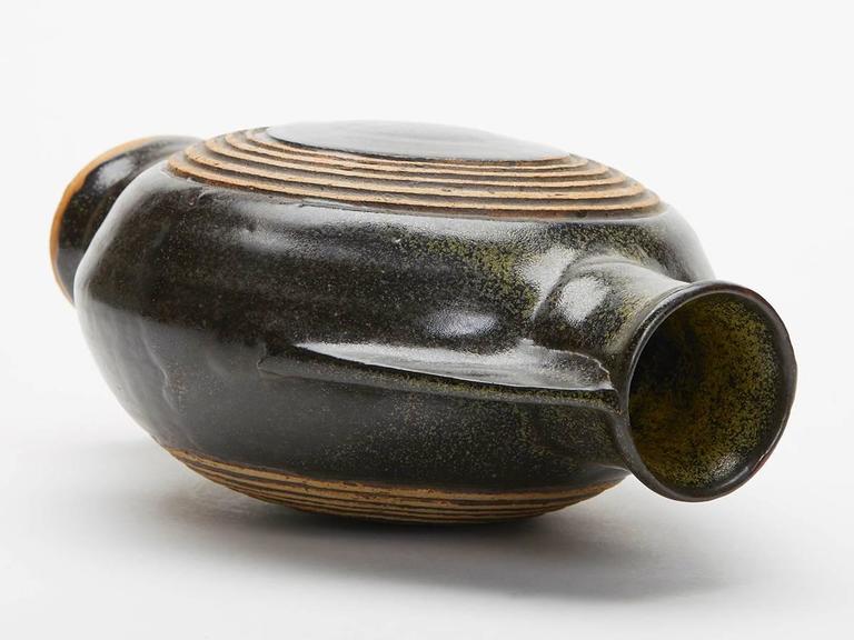Studio Pottery Glazed Stoneware Moon Vase, 20th Century at 1stDibs
