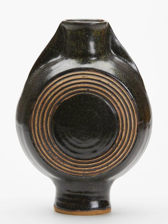 Studio Pottery Glazed Stoneware Moon Vase, 20th Century at 1stDibs