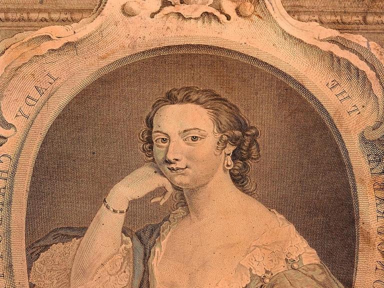 Original Copper Engraving Plate Lady Charlotte Finch, 1755 at 1stDibs