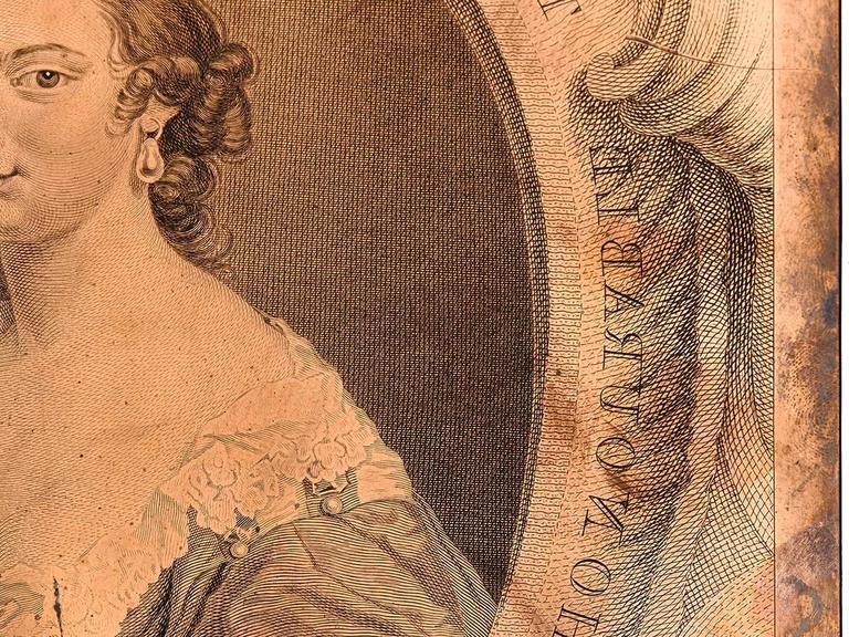 Original Copper Engraving Plate Lady Charlotte Finch, 1755 at 1stDibs