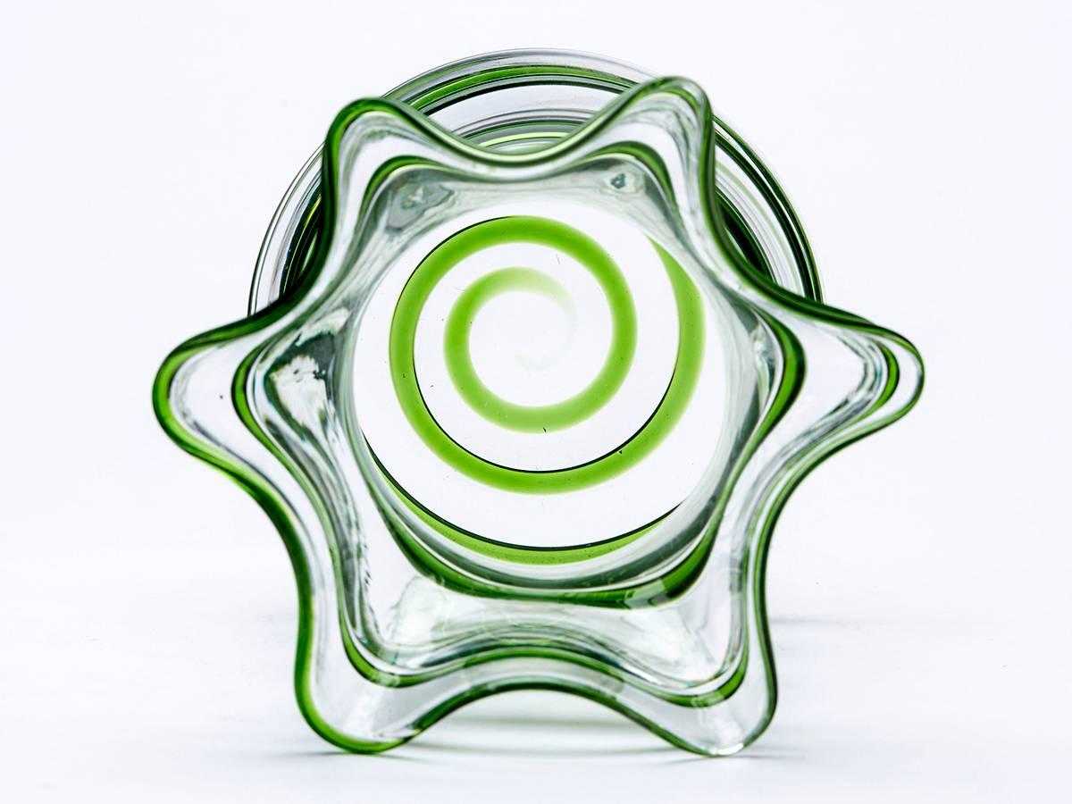 Art Nouveau Stuart and Sons Green Trailed Glass Vase, circa 1900 at ...