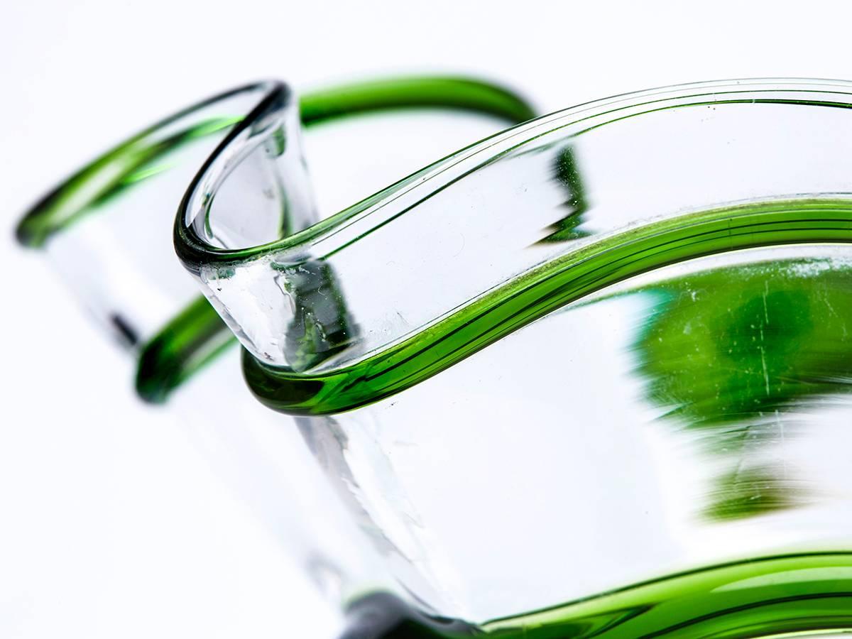 Art Nouveau Stuart and Sons Green Trailed Glass Vase, circa 1900 at ...