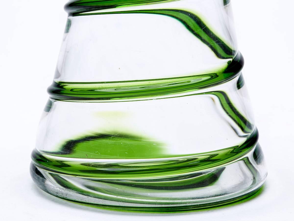 Art Nouveau Stuart and Sons Green Trailed Glass Vase, circa 1900 at ...